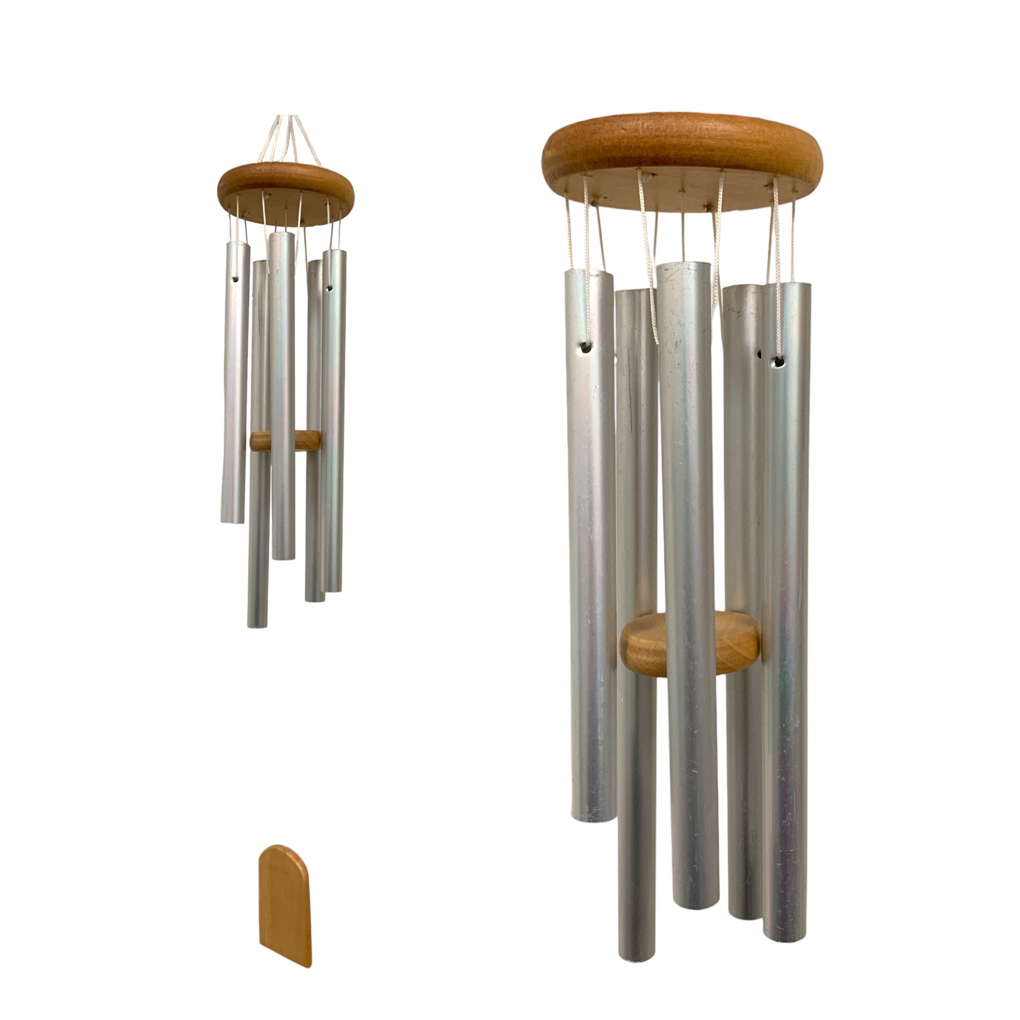 SILVER METAL AND WOOD - 20 INCH - LARGE WIND CHIME – Tropitek-Wholesale