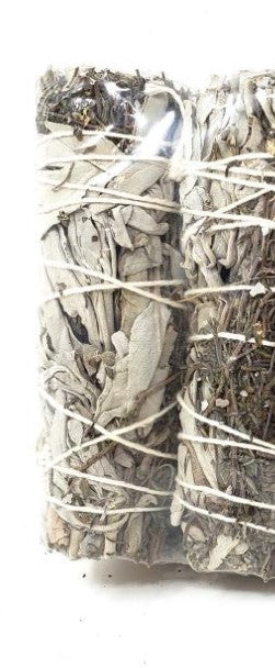 White Sage & Thyme - 4 inch - Smudge Stick Bundle Wand- NEW1021 ...