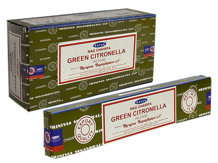 Satya Incense - Green Citronella - Box Of 12 Packs – Tropitek-Wholesale