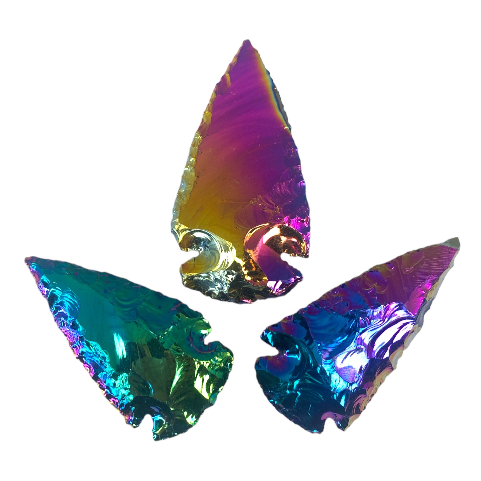 Titanium Plated Quartz Arrowhead Flinted - 2 inch - India - NEW323 ...